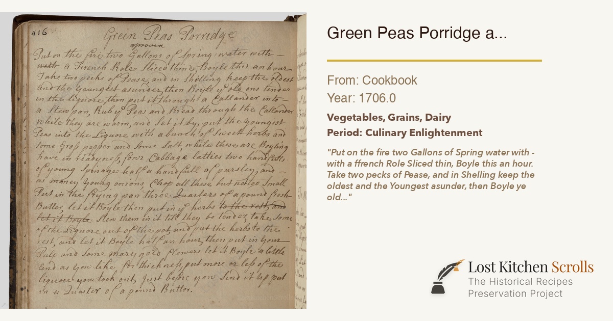 Green Peas Porridge Aproven - Cookbook (1706)