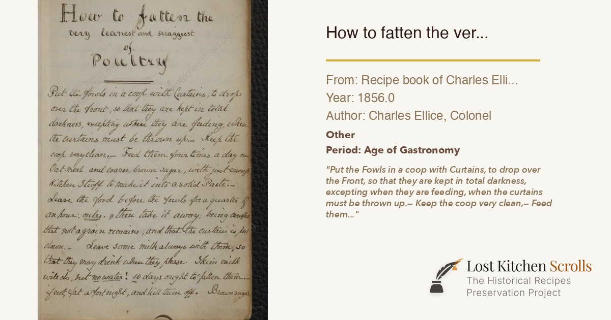 How To Fatten The Very Leanest And Scraggiest Of Poultry - Recipe book ...