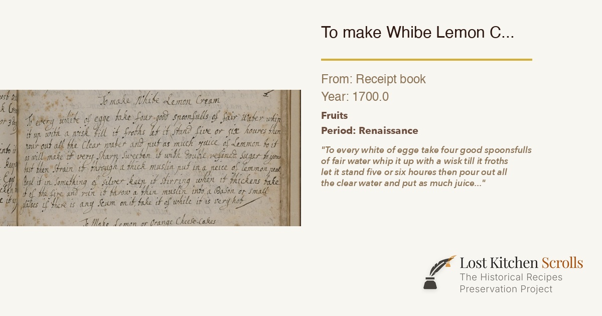 To Make Whibe Lemon Cream - Receipt book (1700)